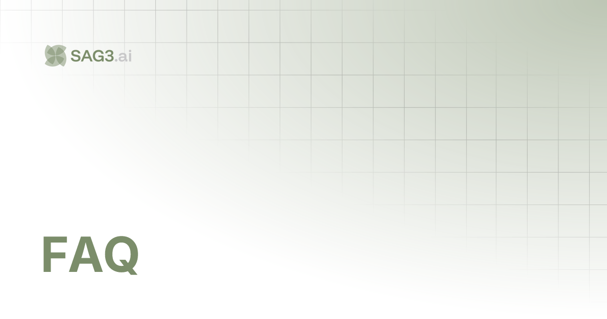 FAQ | SAG3 Docs