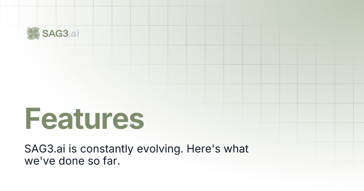 Features | SAG3 Docs